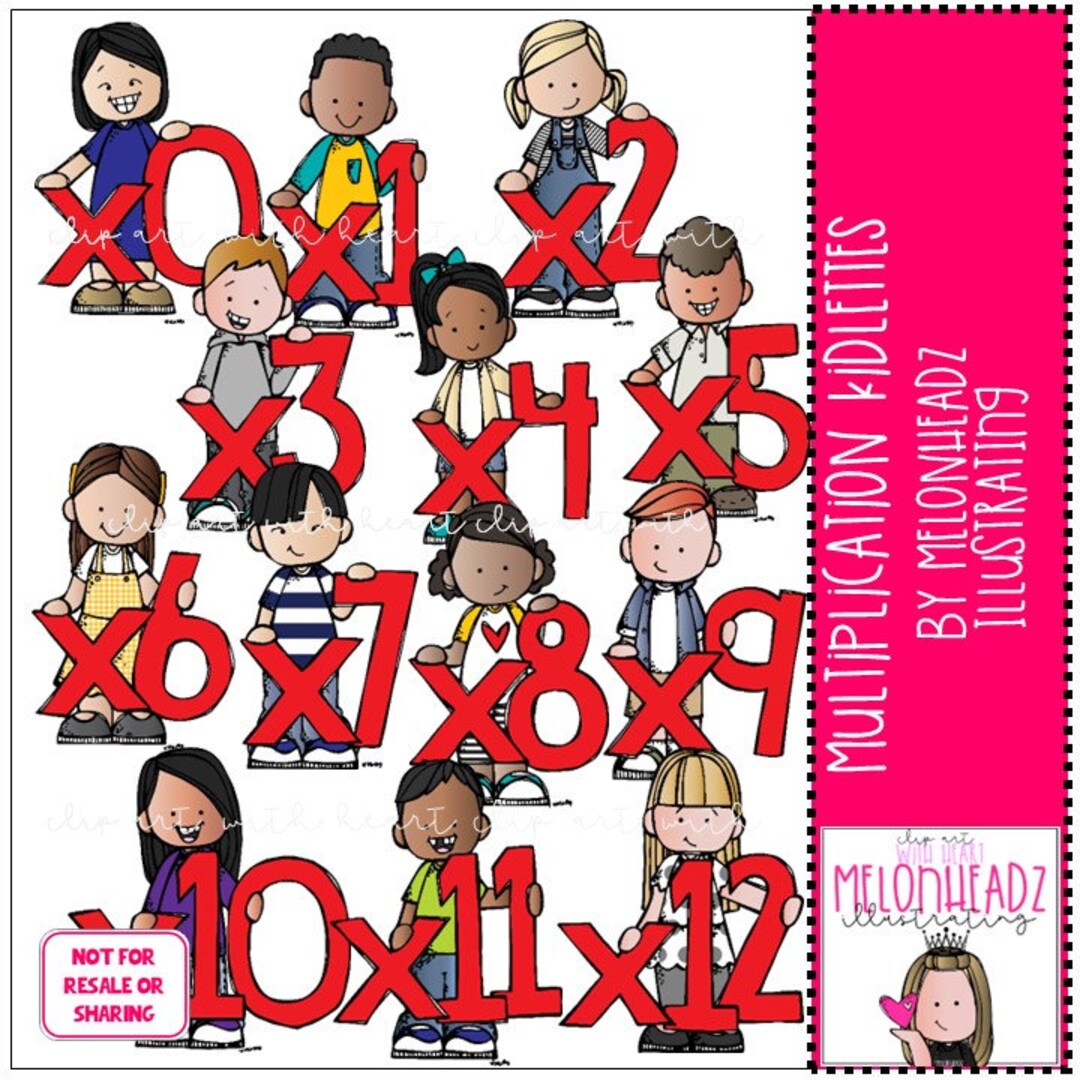 Multiplication Kidlettes Clip Art COMBO PACK by Melonheadz Illustrating ...