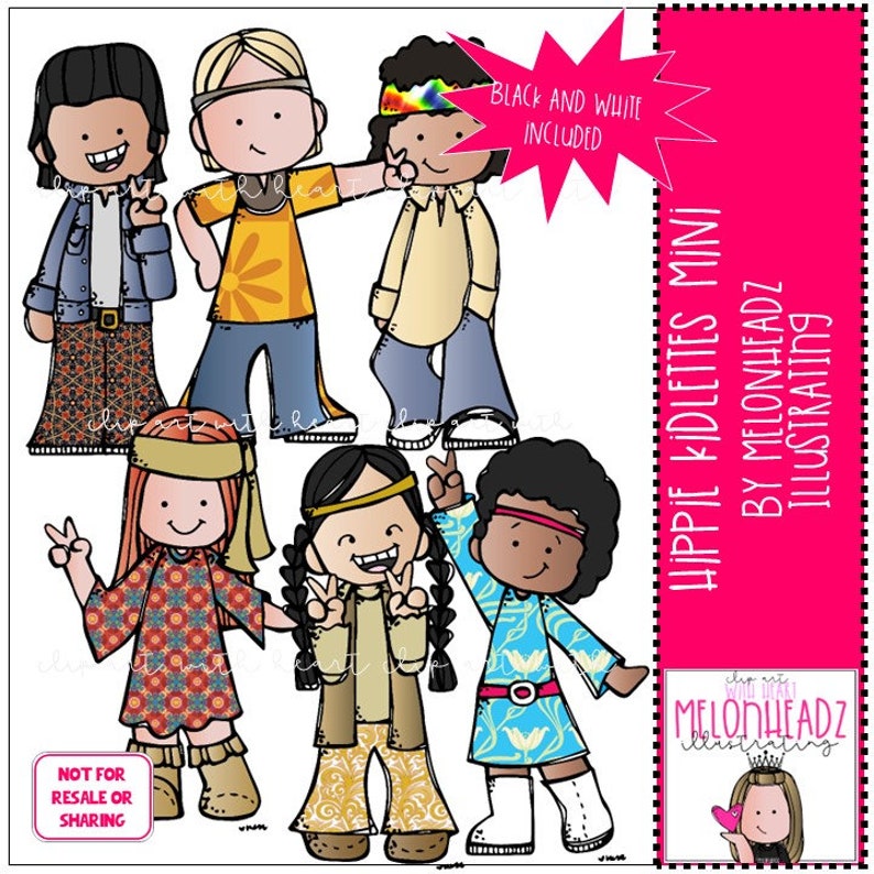 Hippie Kidlettes Clip Art - Mini - Etsy