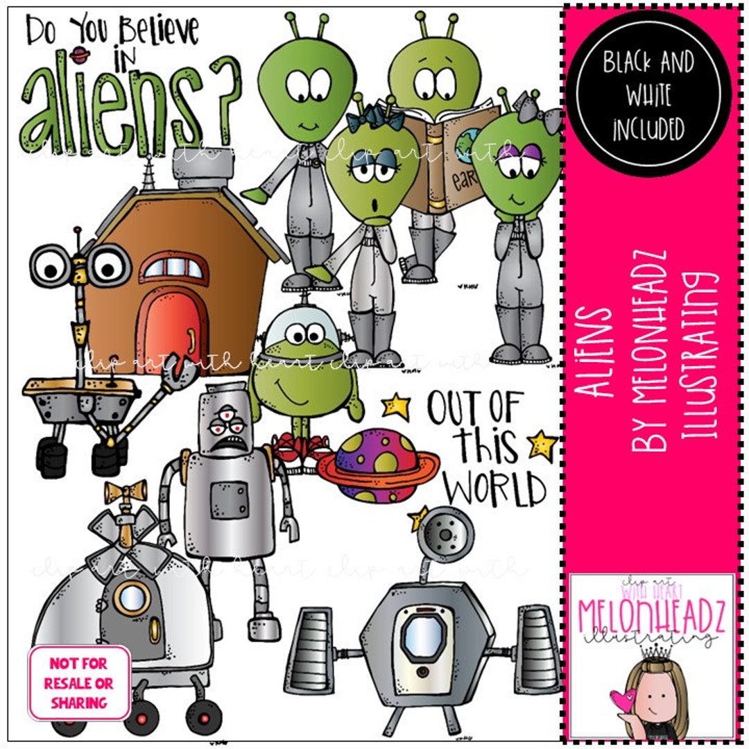 Aliens Clip Art Digi Stamps COMBO PACK - Etsy
