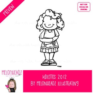 Kidlettes Clip Art, Kids Clip Art LINE ART and Black and White - Etsy