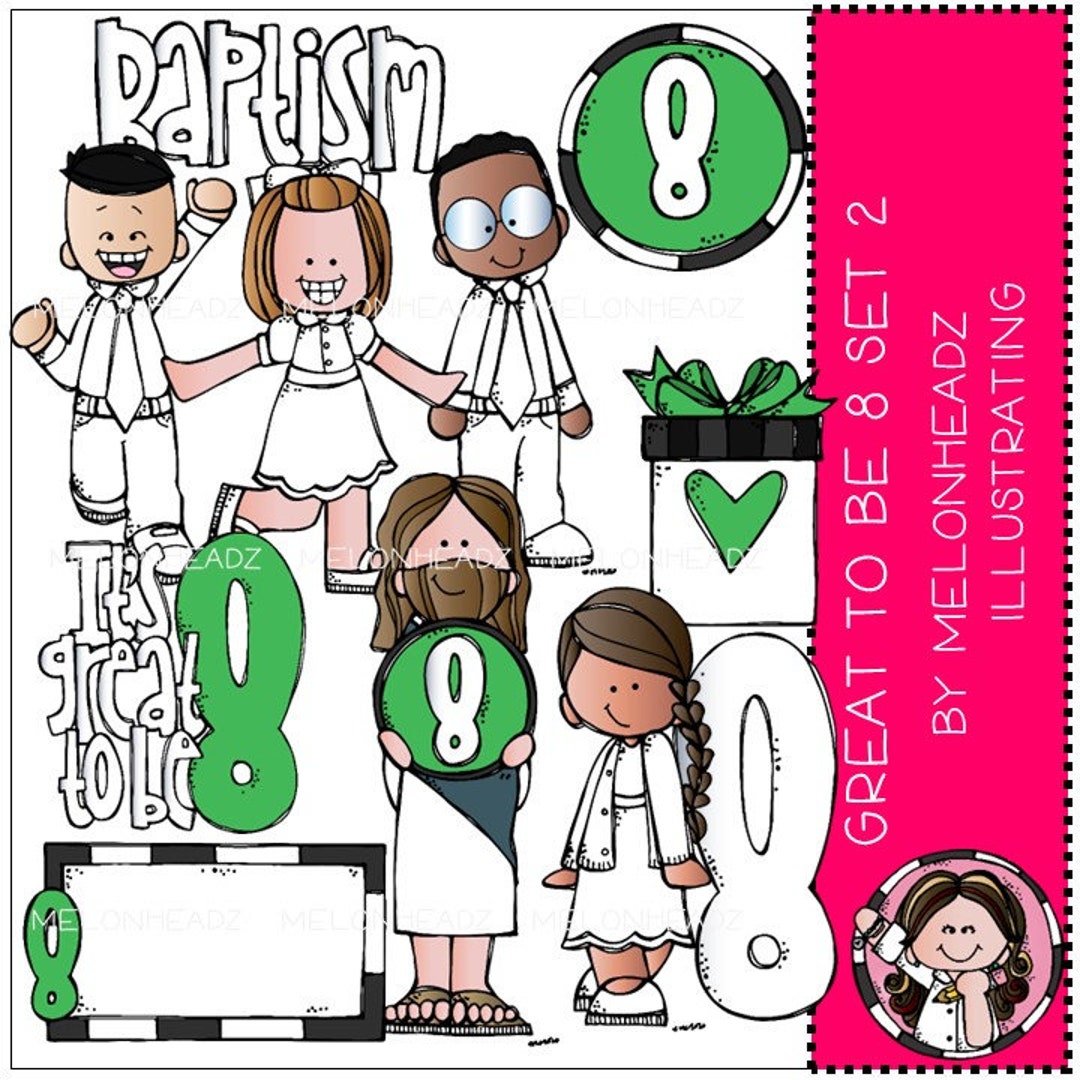 Great to Be 8 Clip Art Green LDS Baptism COMBO PACK - Etsy