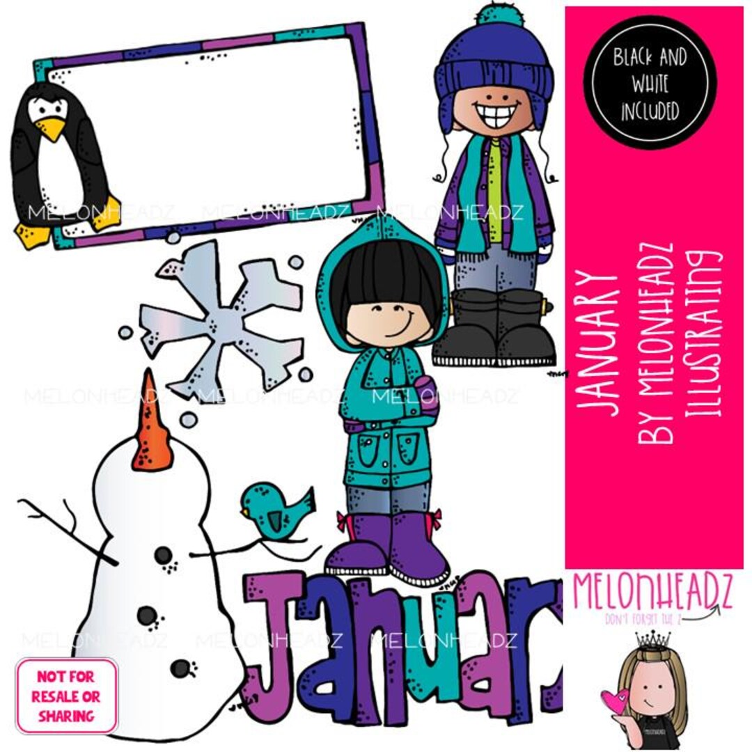 January Clip Art Winter Clip Art Mini - Etsy