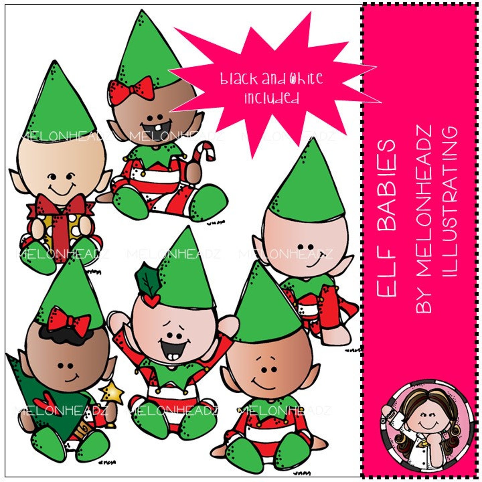 Elf Babies Clip Art Mini - Etsy