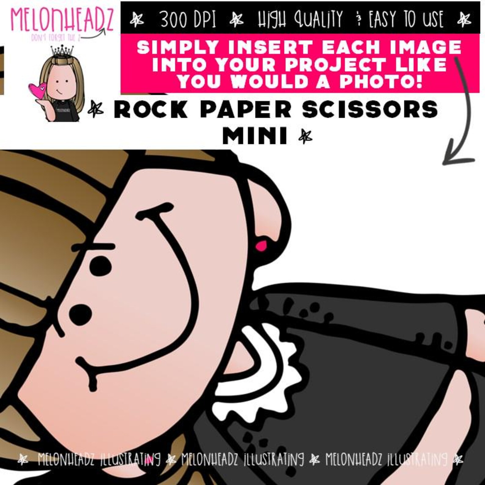 Rock Paper Scissors Clip Art, Play Mini - Etsy Canada