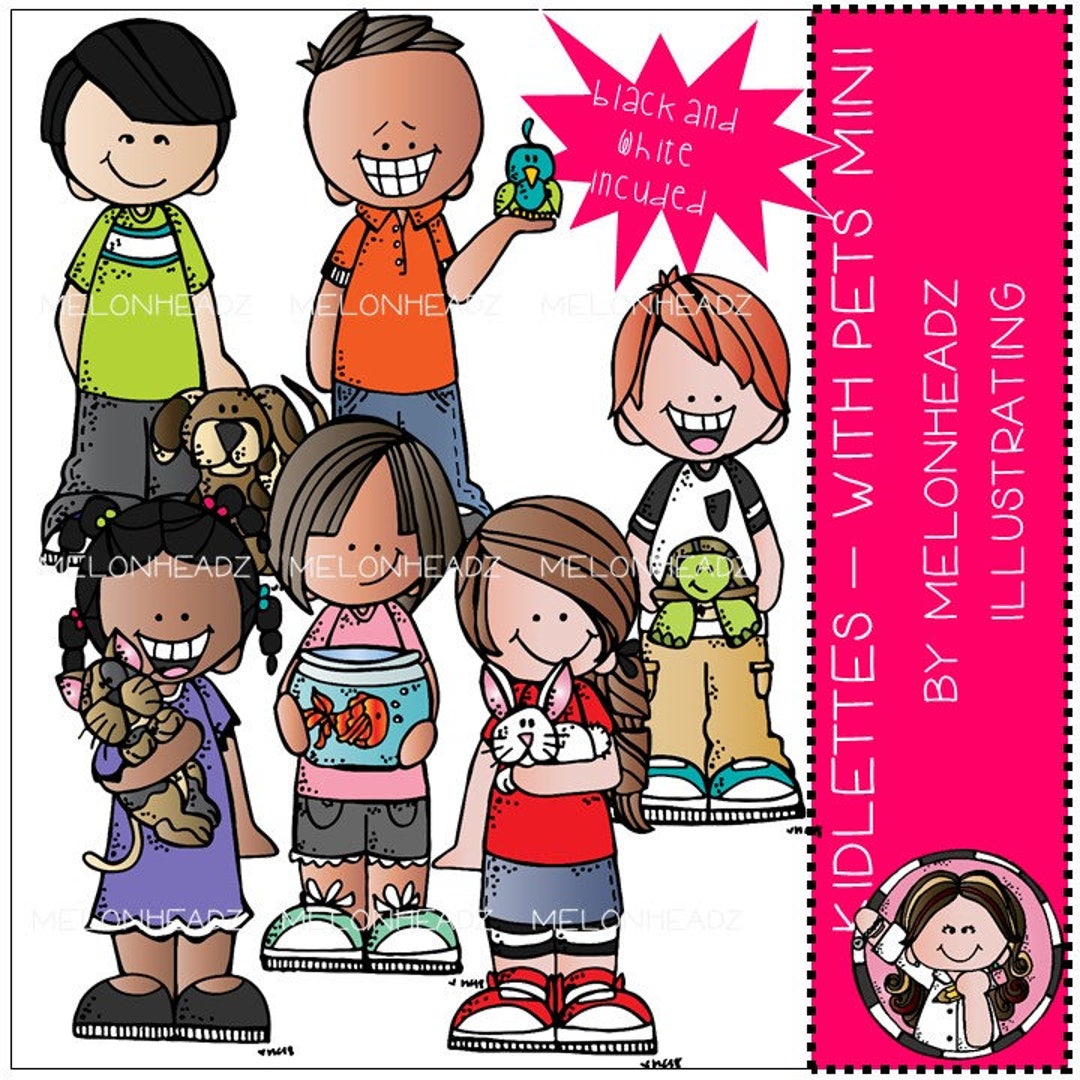 Kidlettes Clip Art - With Pets - Mini - Etsy