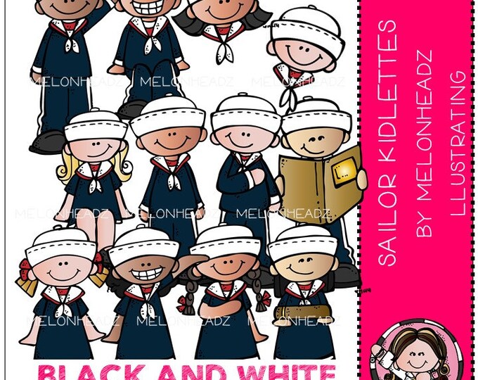 Sailor Clip Art Kidlettes BLACK AND WHITE - Etsy