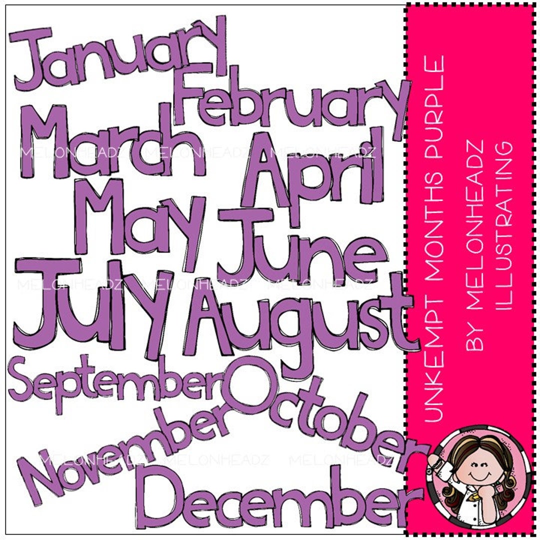 Unkempt Month of the Year Clip Art - PURPLE - Etsy