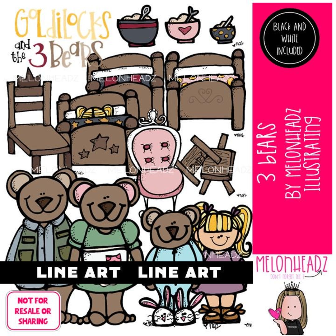 3 Bears Clip Art, Goldilocks Clip Art, Literature Clip Art, Book ...