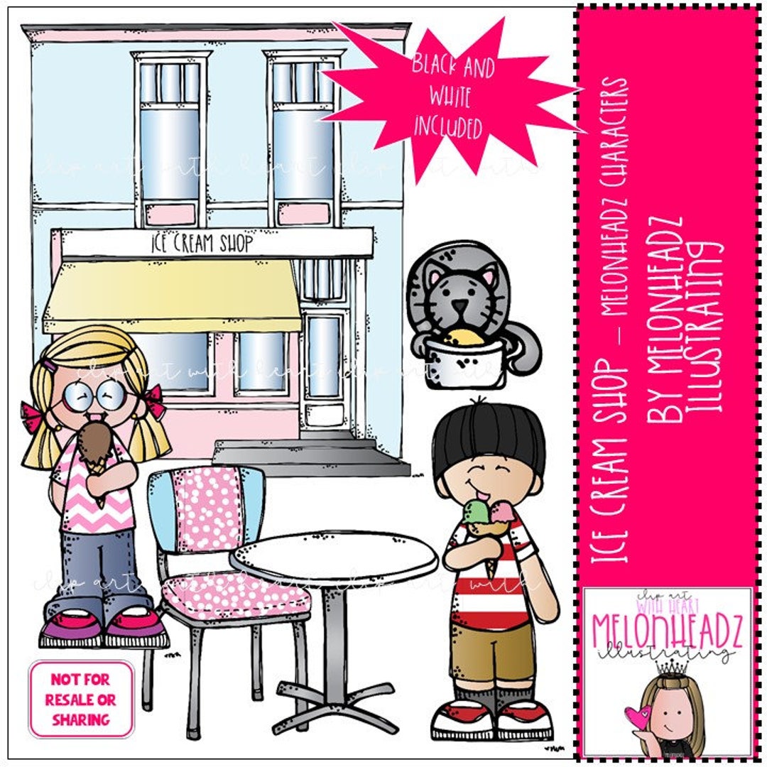 Ice Cream Shop Clip Art - Melonheadz Characters - Mini - Etsy