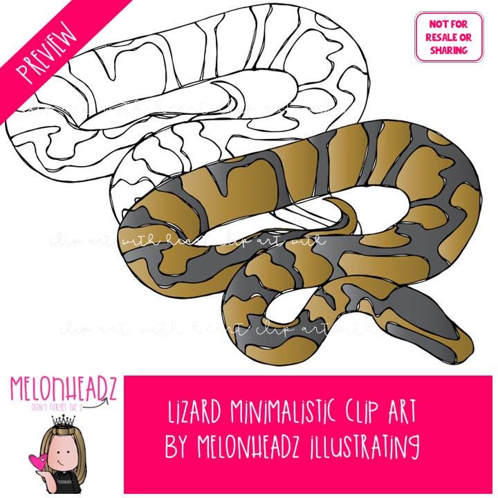 Lizard Clip Art, Minimal Style Mini - Etsy