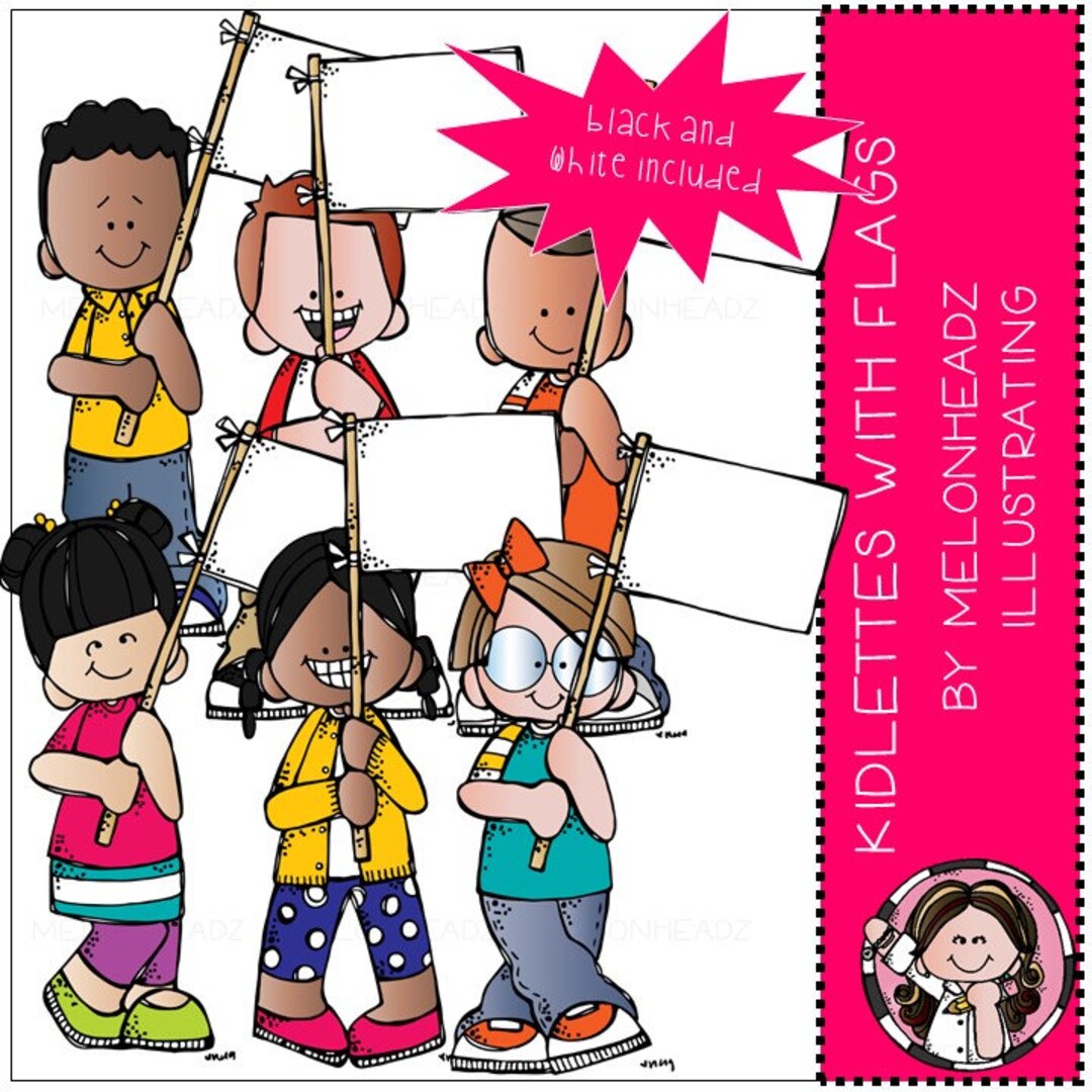 Kidlettes Clip Art - With Flags - Mini - Etsy