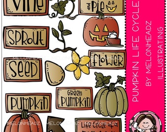 Pumpkin Life Cycle Clip Art Instant Download Educational Clipart Learn ...