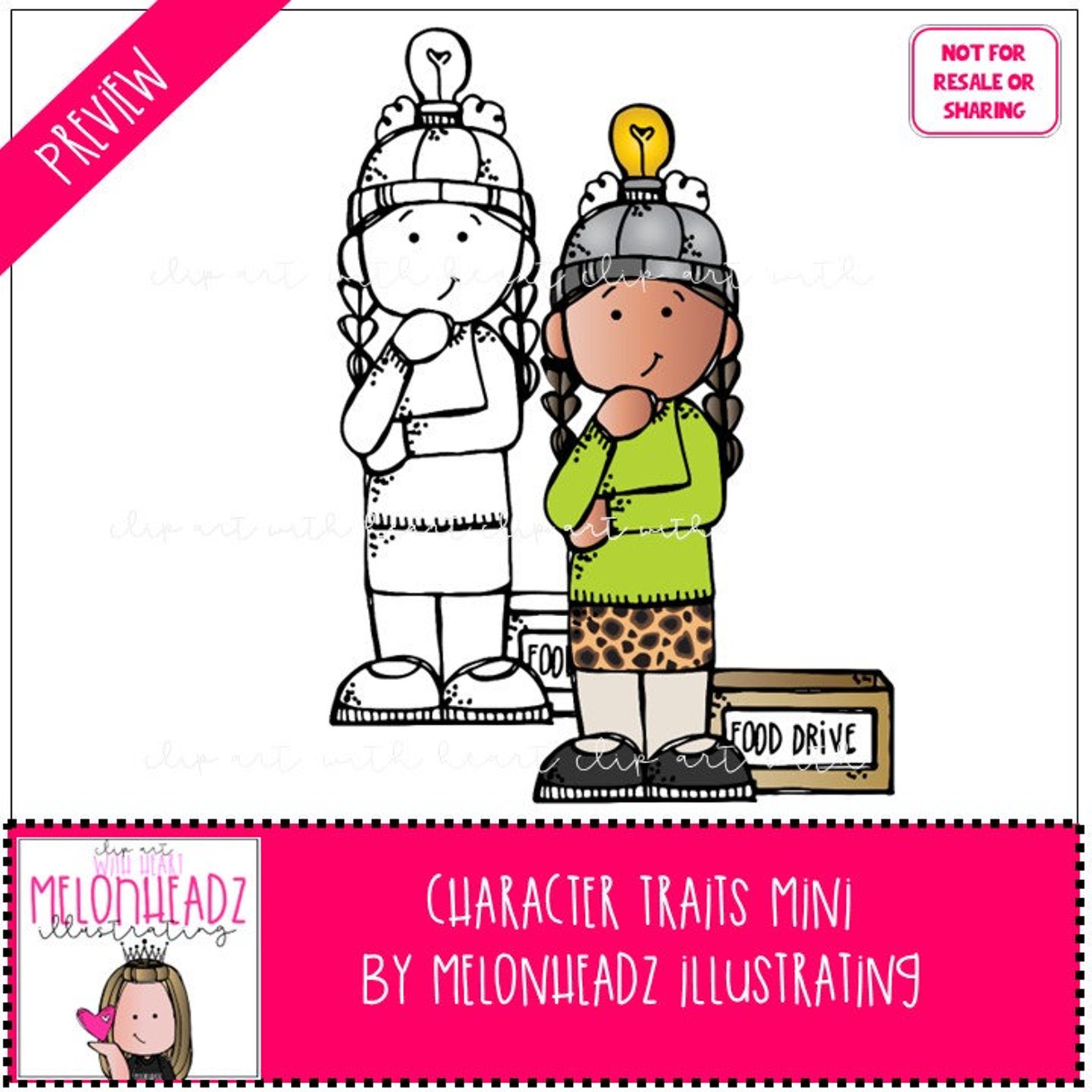 Character Traits Clip Art Set 2, Attribute Clip Art Clip Art Digi ...