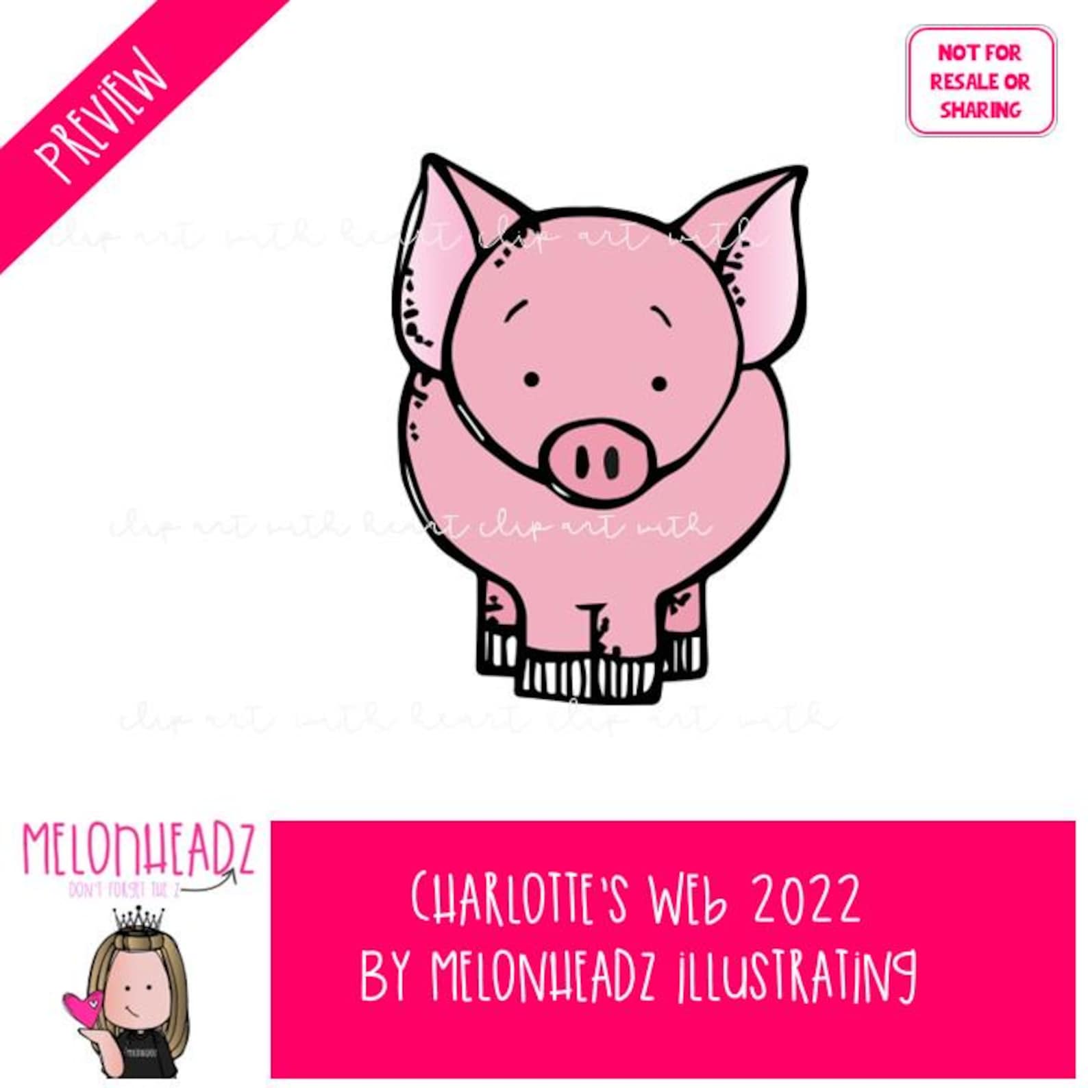 Charlotte's Web Clip Art 2022, Book Companion, Literature COLORED ...