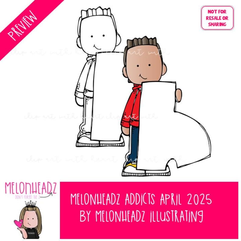 Melonheadz Addicts April 2025 Clip Art, Alphabet Mini - Etsy
