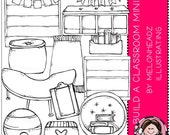 Build a Classroom Clip Art Mini BLACK AND WHITE - Etsy