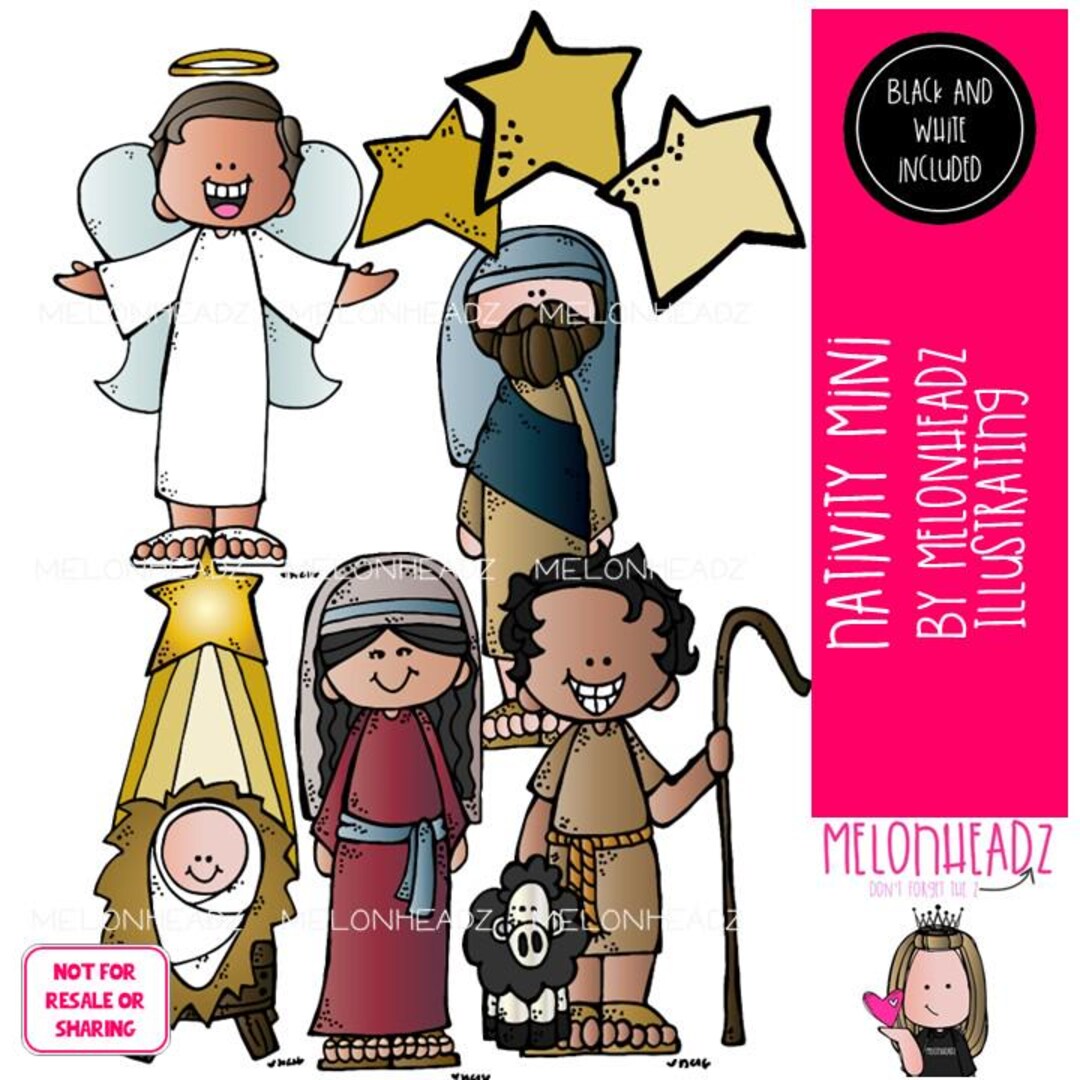 Nativity Clip Art, Christmas Combo Pack - Etsy