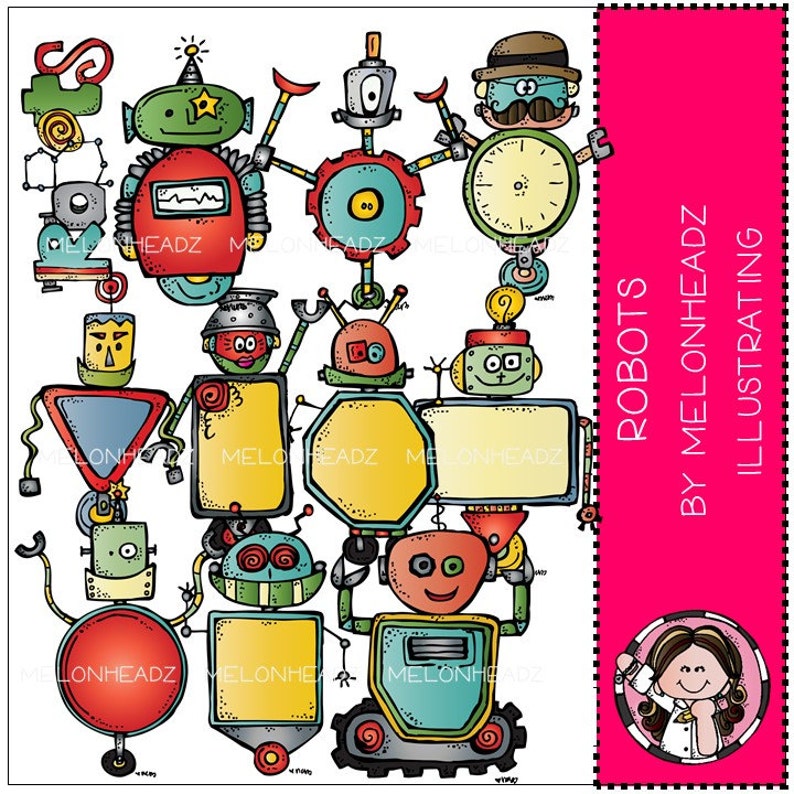 Robots Clip Art | Etsy