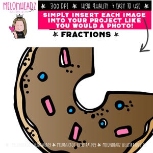 Fractions Clip Art, Math, Donut COMBO PACK (digital Download) - Etsy