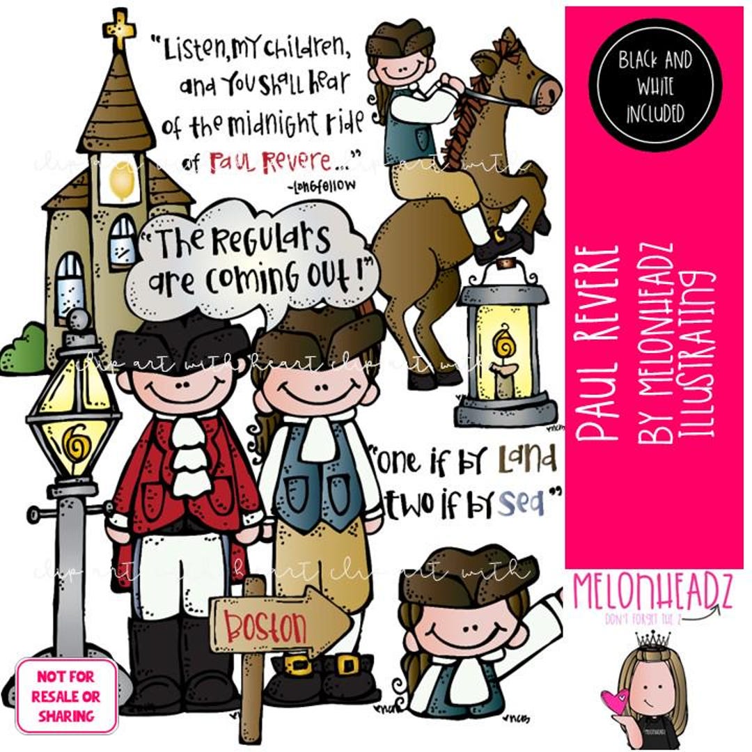 Paul Revere Clip Art, Historical Figure COMBO PACK - Etsy