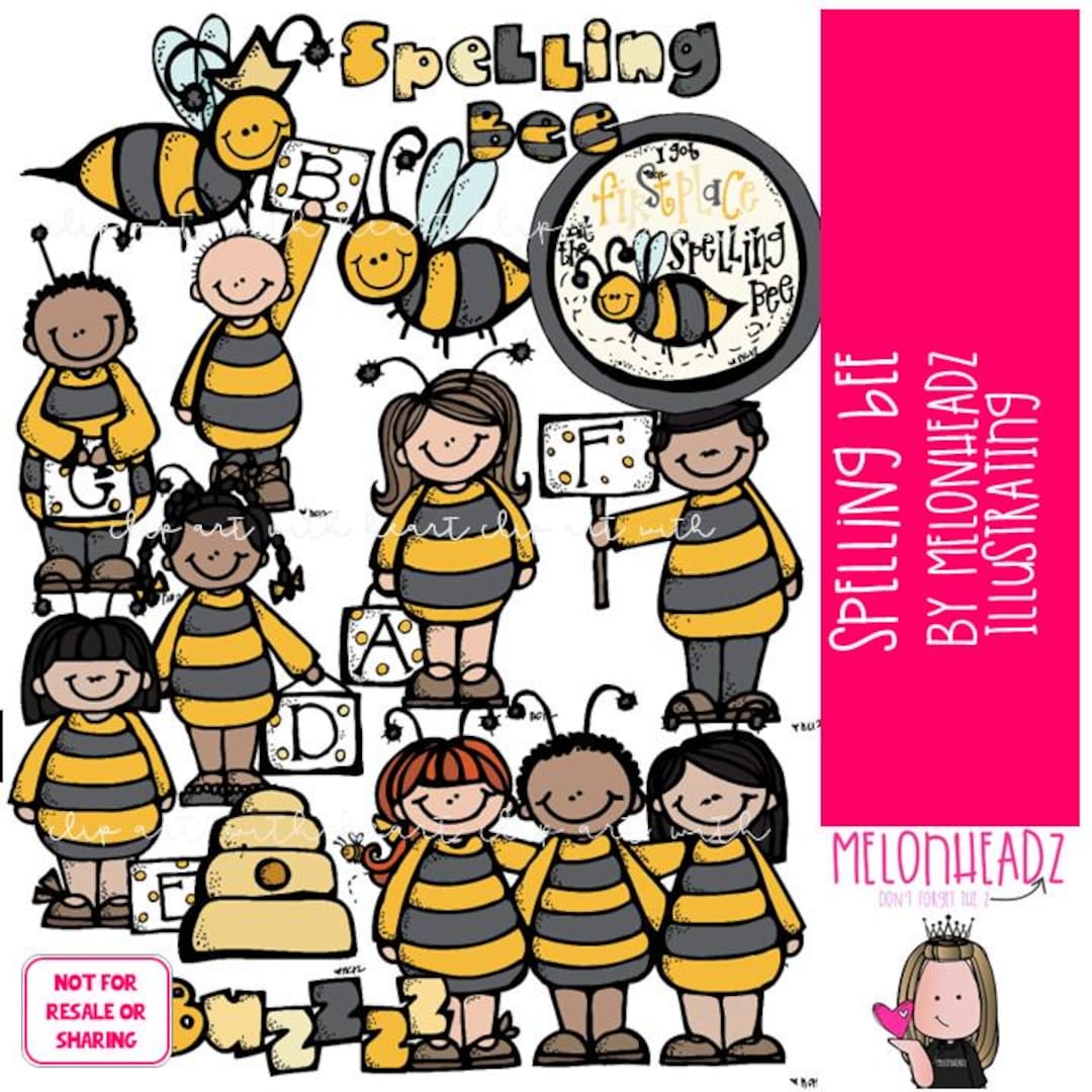 Spelling Bee Clip Art Spelling Competition Clip Art COLORED Version - Etsy