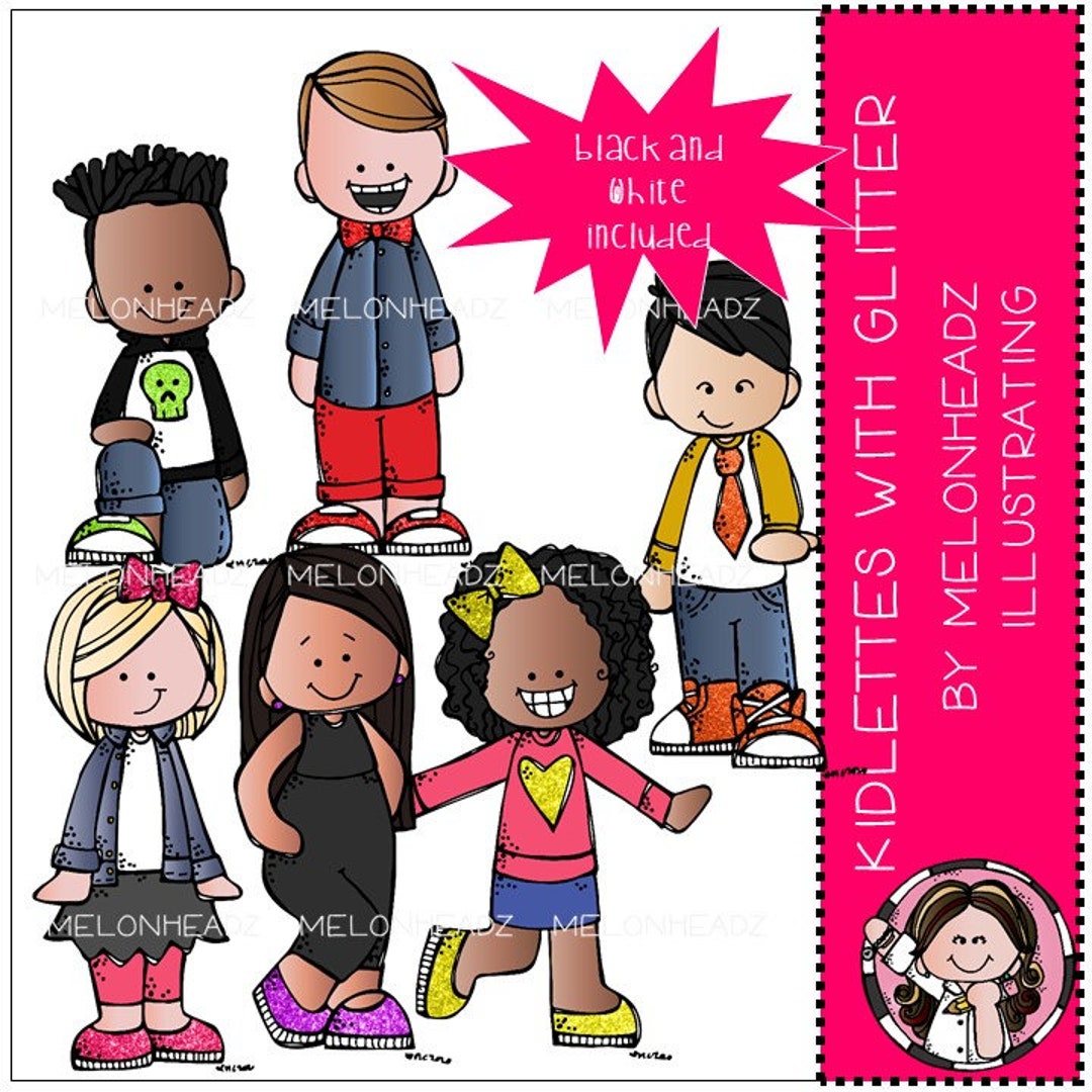 Kidlettes Clip Art - With GLITTER - Mini - Etsy