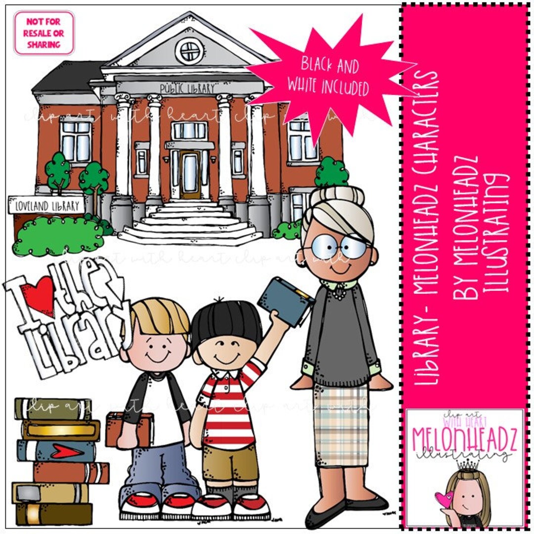 Library Clip Art - Melonheadzcharacters - Mini 2 - Etsy