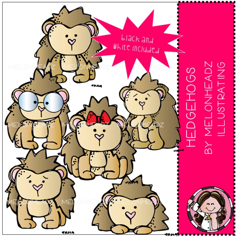 Hedgehogs Clip Art Mini - Etsy