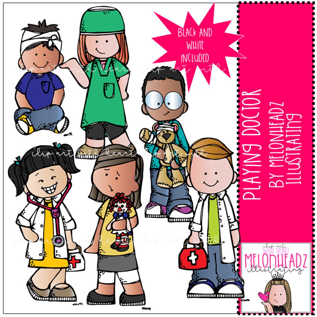 Playing Doctor Clip Art - Mini - Etsy