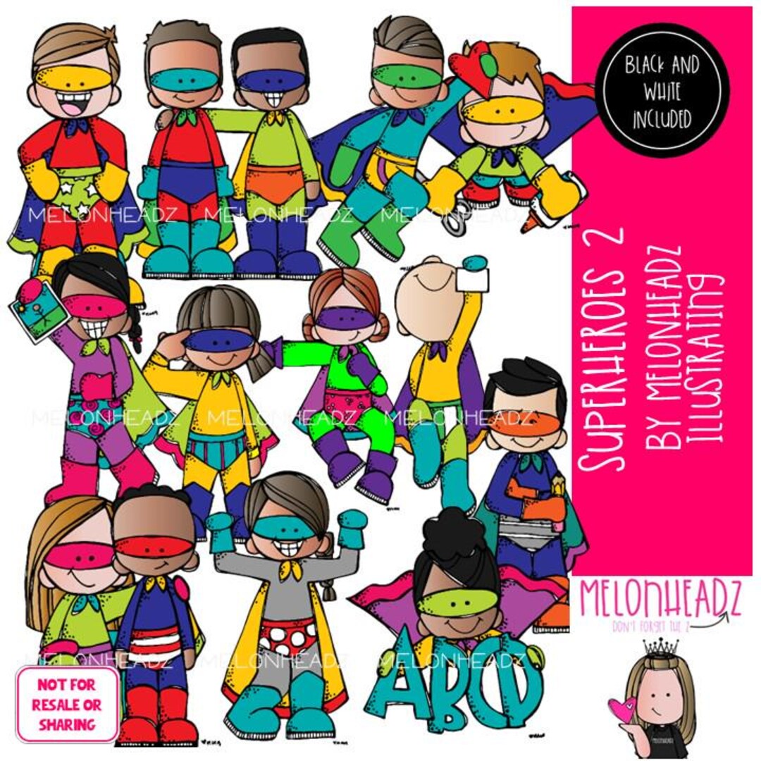 Superhero Clip Art Set 2 Superheroes Clip Art COMBO PACK - Etsy