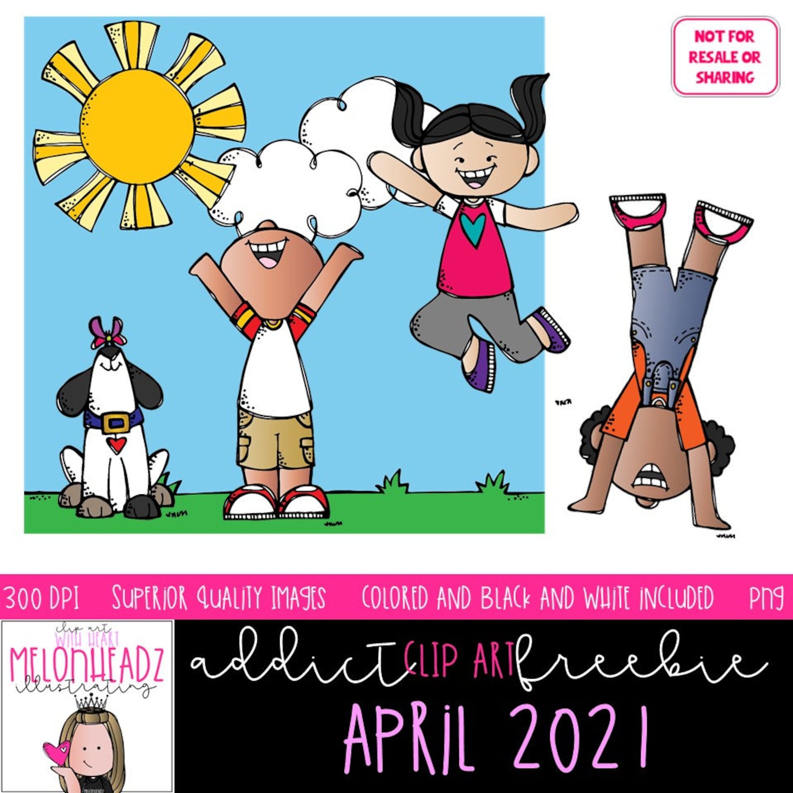 Melonheadz Addicts Clip Art April Set 2021 Mini - Etsy