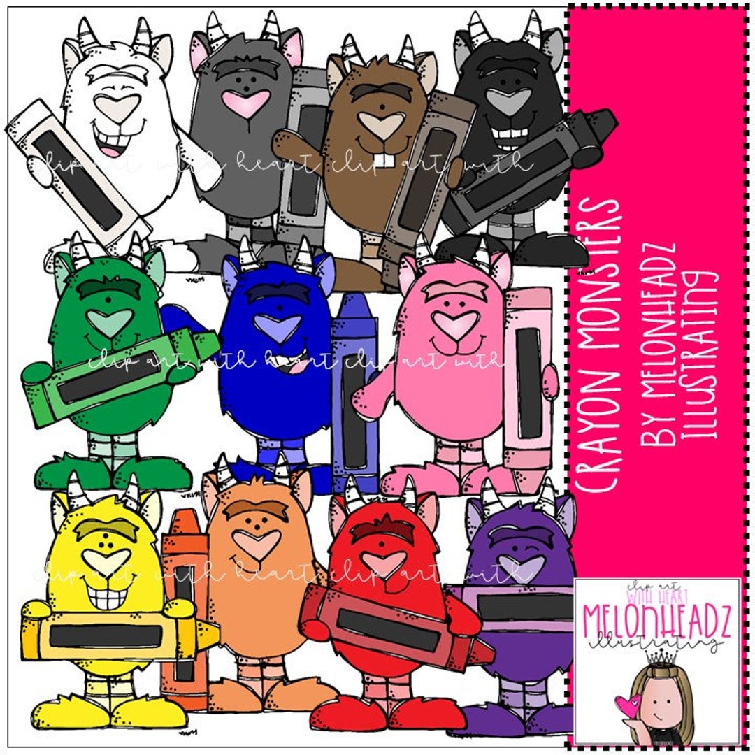 Crayon Monsters Clip Art - Etsy
