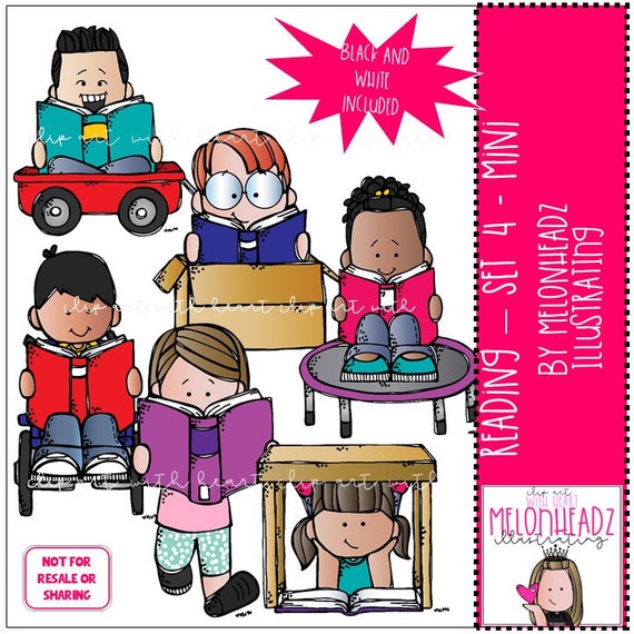 Melonheadz Reading Clipart