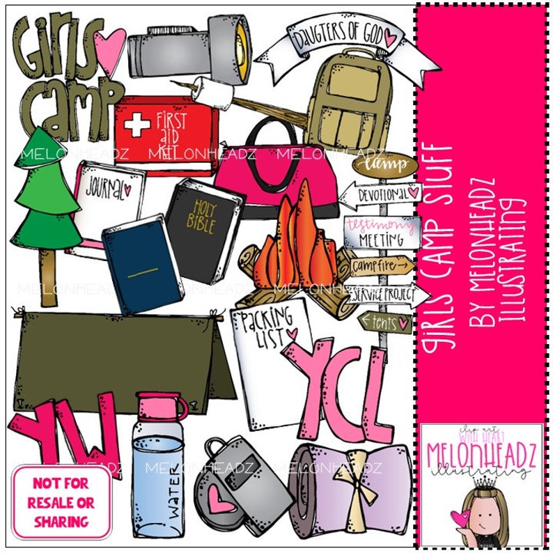Girls Camp Stuff Clip Art LDS COMBO PACK - Etsy