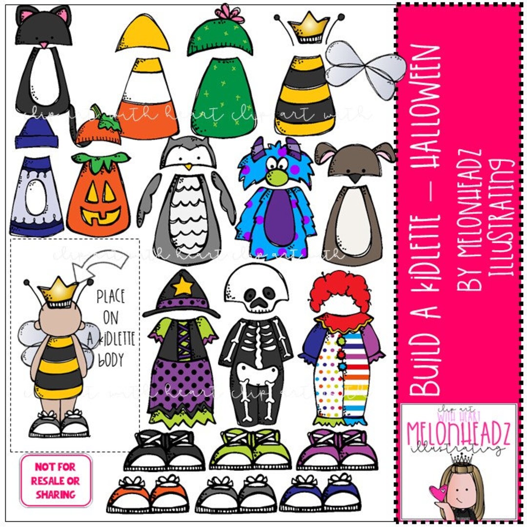 Build a Kidlette Clip Art - Halloween - COMO PACK - Etsy