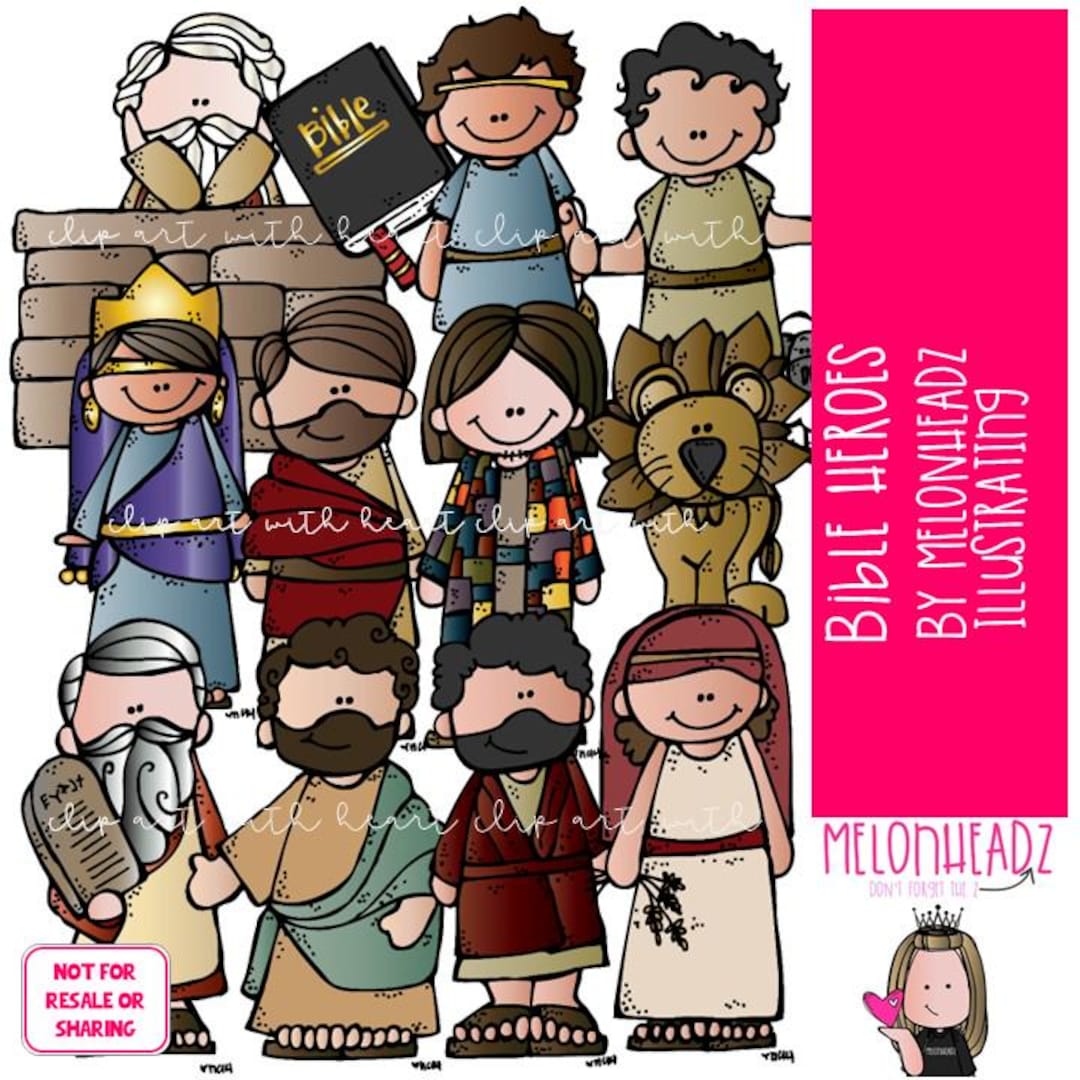 Bible Heroes Clip Art, Bible Story COLORED Version (digital Download ...