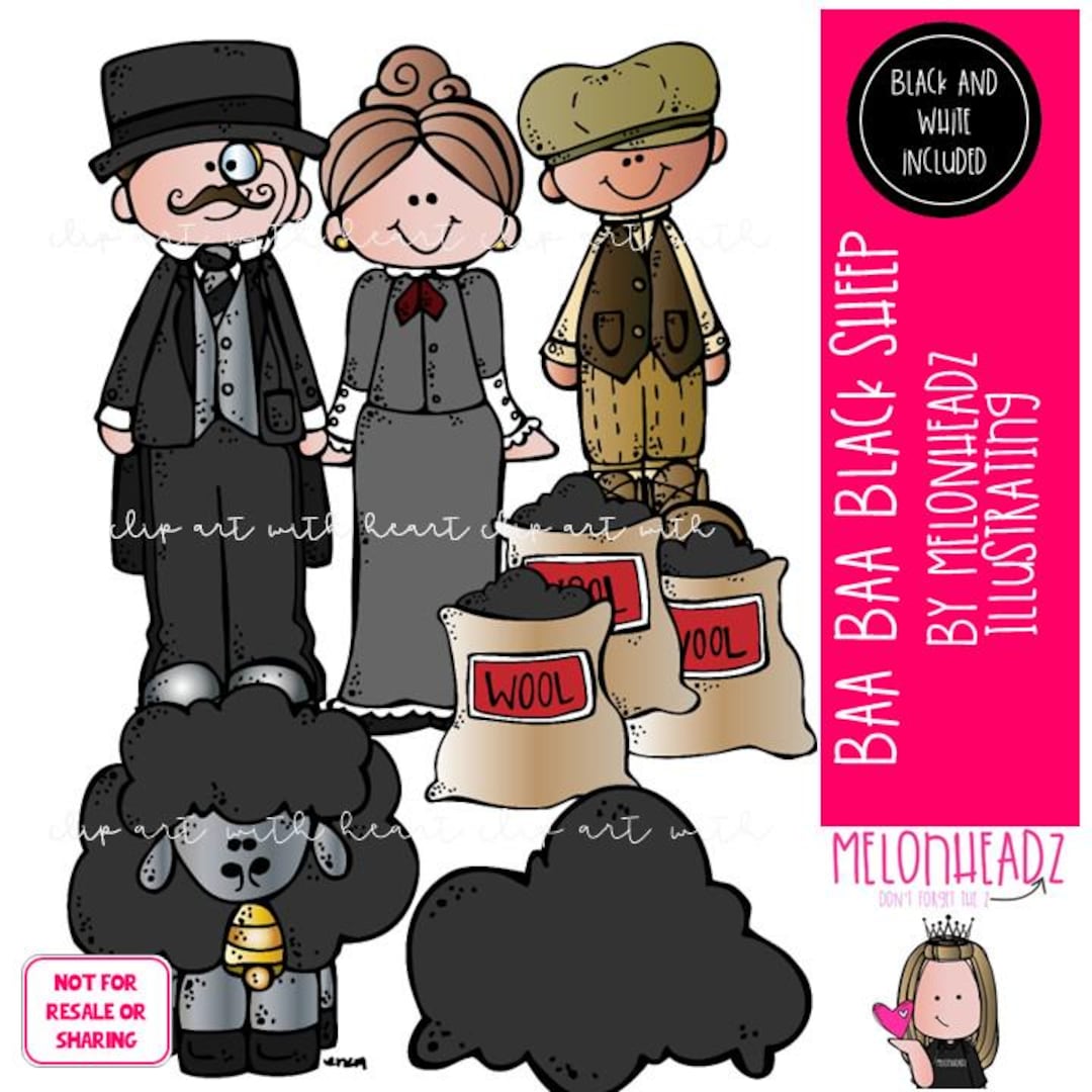 Baa Baa Black Sheep Clip Art, Nursery Rhyme Clip Art, Literature Clip ...