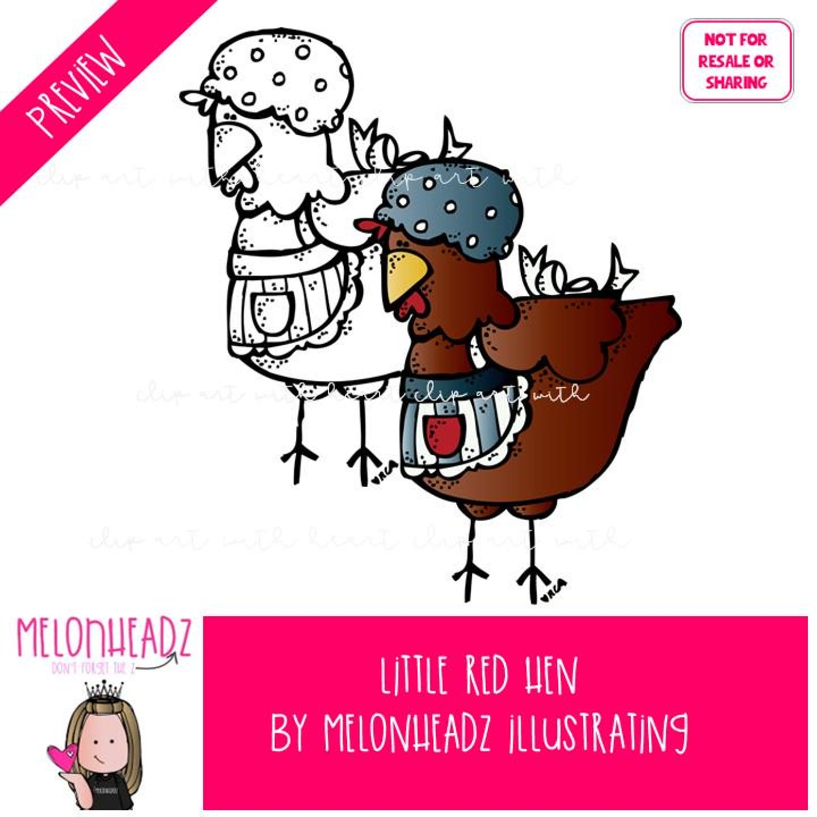 Little Red Hen Clip Art Literature Clip Art Combo Pack - Etsy