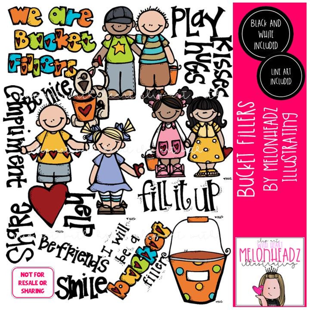 Bucket Filler Clip Art Be Kind Clip Art COMBO PACK - Etsy