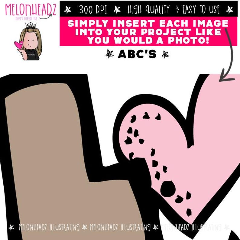 ABC Clip Art Alphabet Clip Art, Letters Clip Art COLORED Version - Etsy