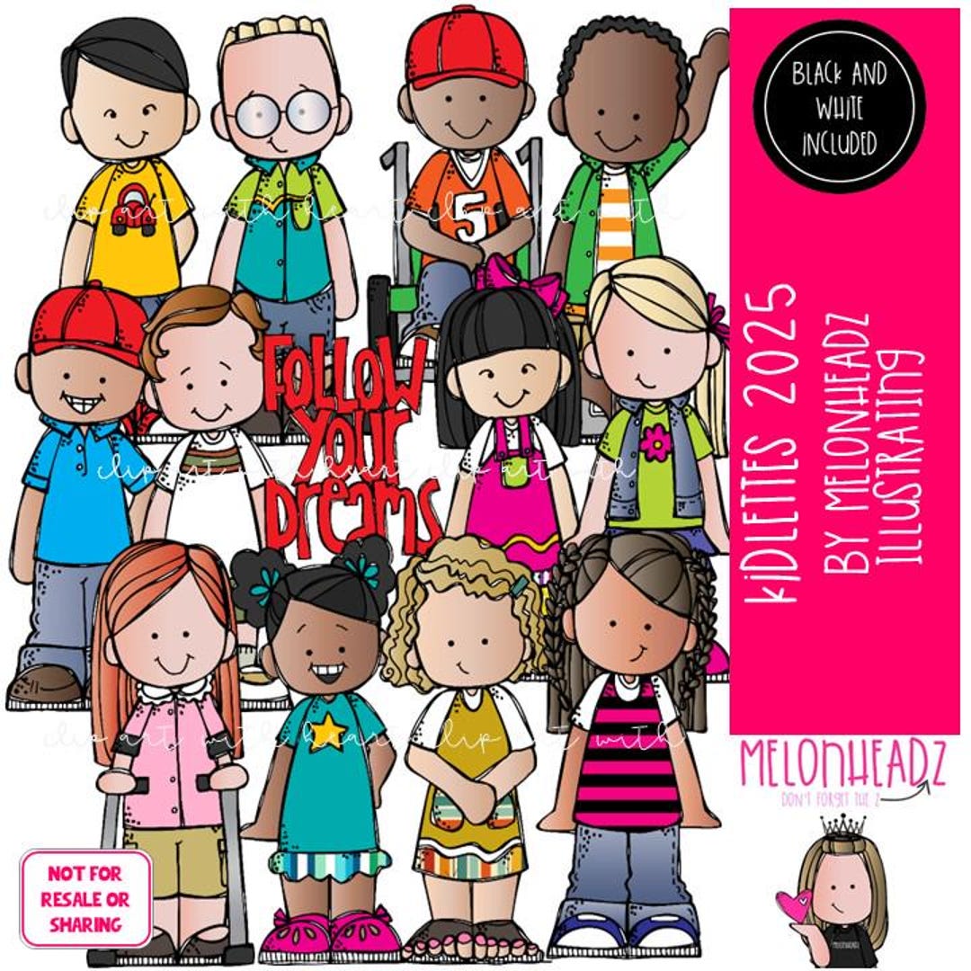 Kidlettes Clip Art 1, Kids Clip Art 2025 COMBO PACK - Etsy