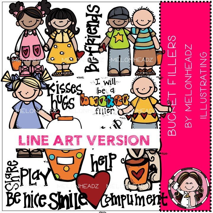 Bucket Filler Clip Art LINE ART - Etsy