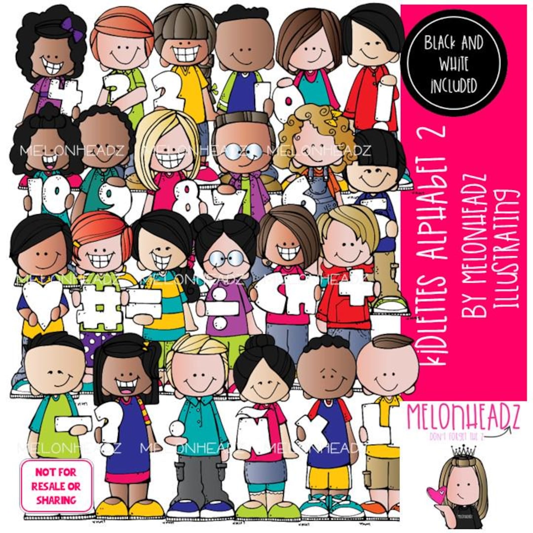 Kidlettes Alphabet 2 Clip Art, Letters Clip Art, Numbers Clip Art COMBO ...