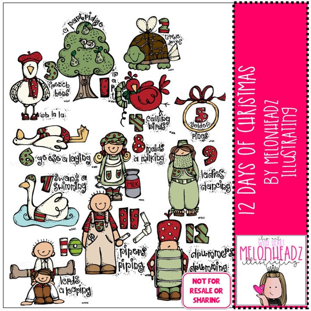 12 Days of Christmas - Clip Art - Etsy