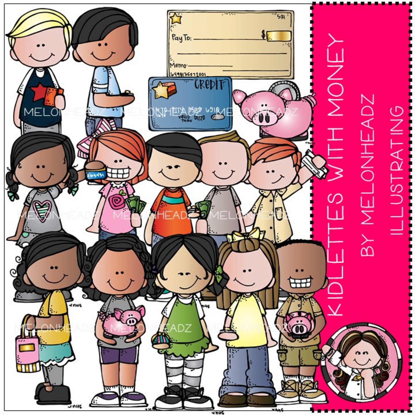 Kidlettes With Money Clip Art Combo Pack - Etsy