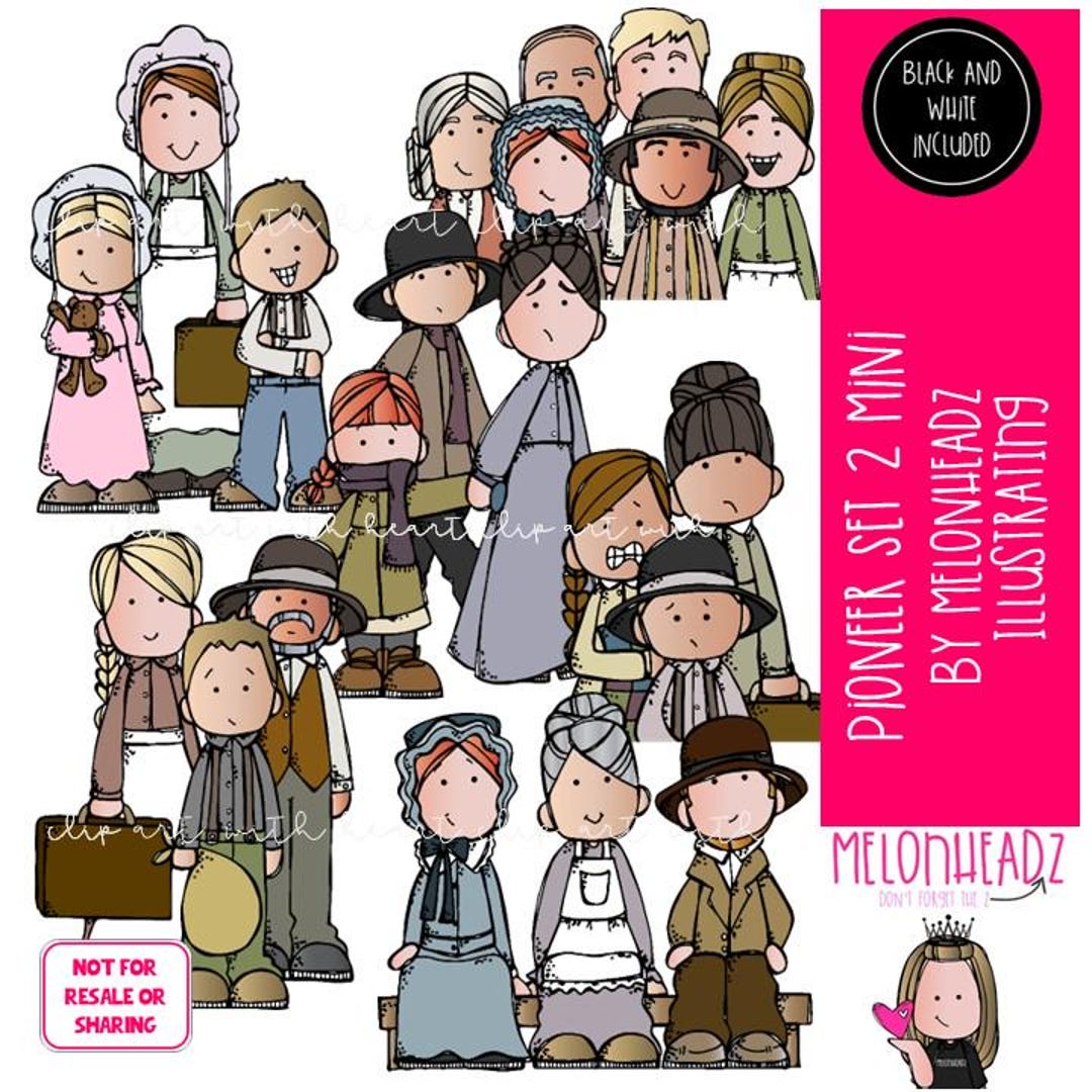 Pioneer Clip Art Set 2, LDS Clip Art, LDS History Clip Art Digi Stamp ...