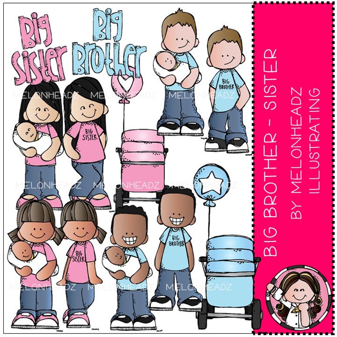 Big Brother Big Sister Clip Art COMBO PACK - Etsy