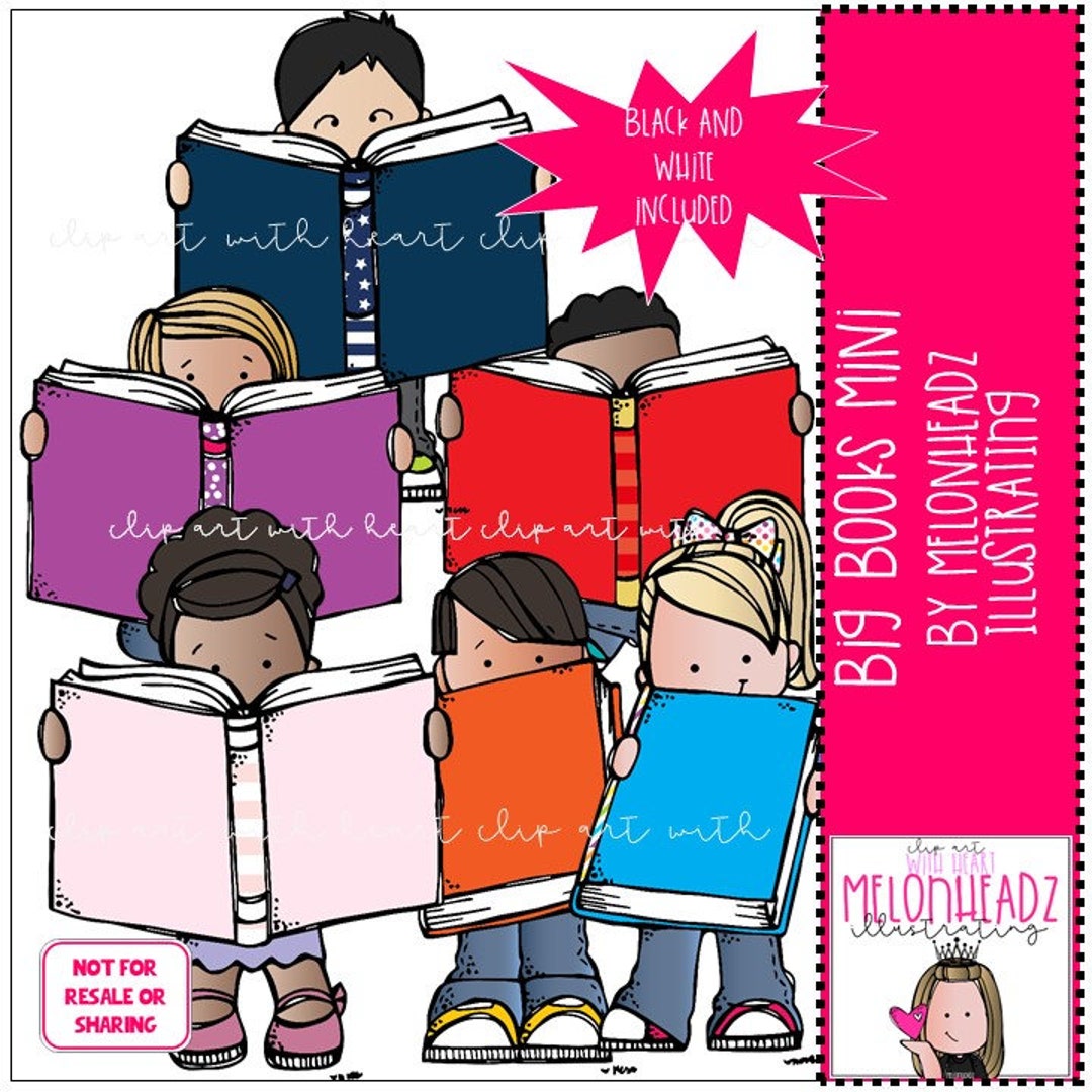 Big Books Clip Art - Mini - Melonheadz Clipart - Etsy