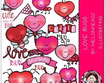 KPM Valentine Bugs Digital Clip Art - Etsy