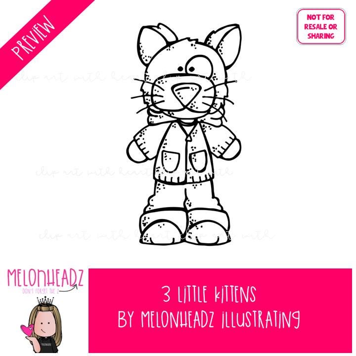 Three Little Kittens Clip Art, Literature Clip Art, Fairy Tale Clip Art ...